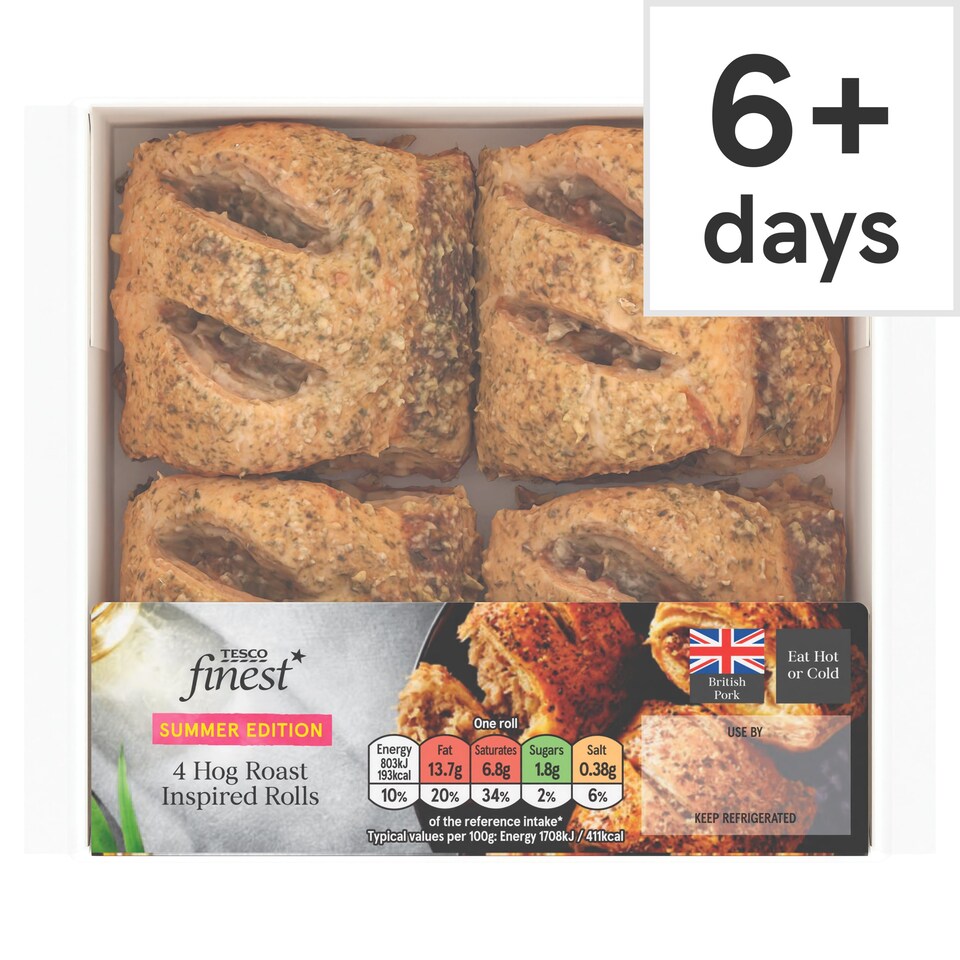 Tesco Finest 4 Pork & Apple Hog Roast Rolls 188g - Tesco Groceries