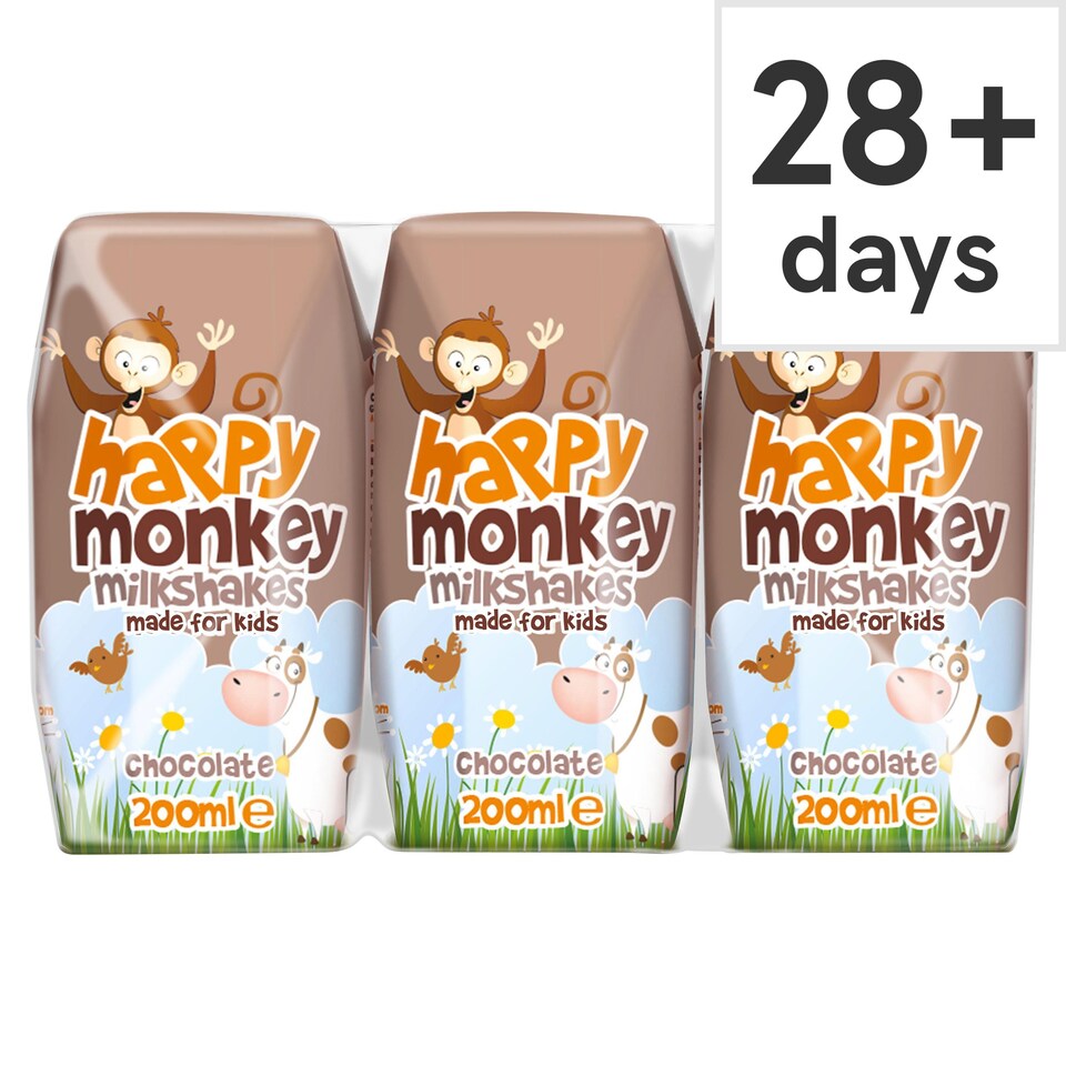 Happy Monkey Chocolate Milkshake 3X200ml - Tesco Groceries