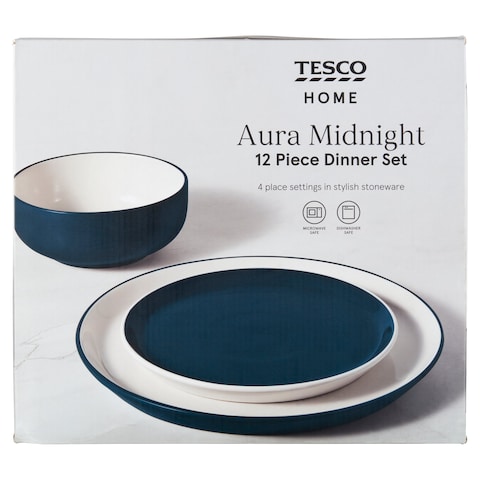 Tesco Home Aura Midnight 12 Piece Dinner Set - Tesco Groceries