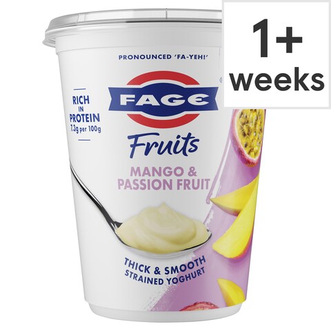 Fage Fruits Thick & Smooth Strained Yoghurt - Mango & Passion Fruit ...