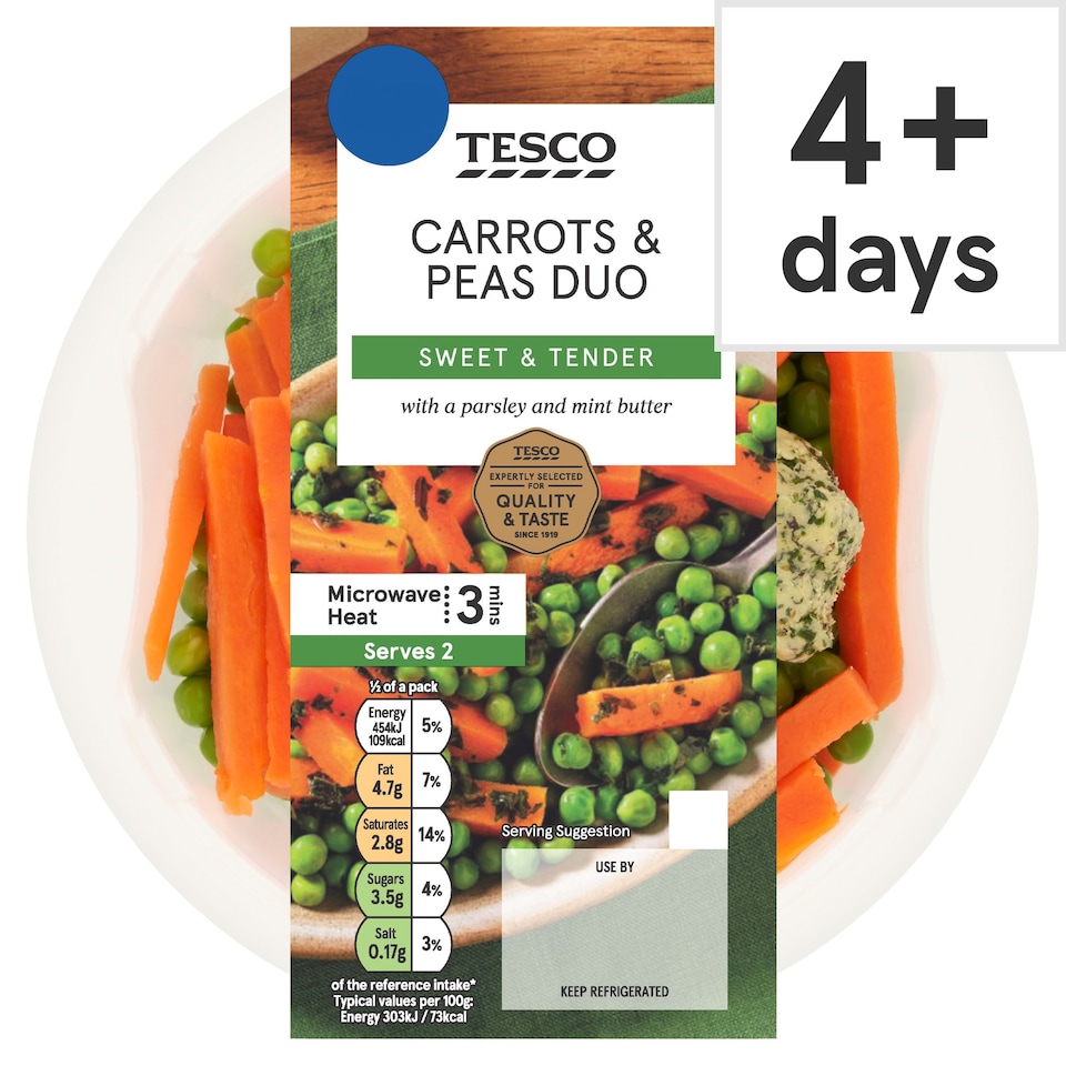 Tesco Carrot and Pea Duo 300g - Tesco Groceries