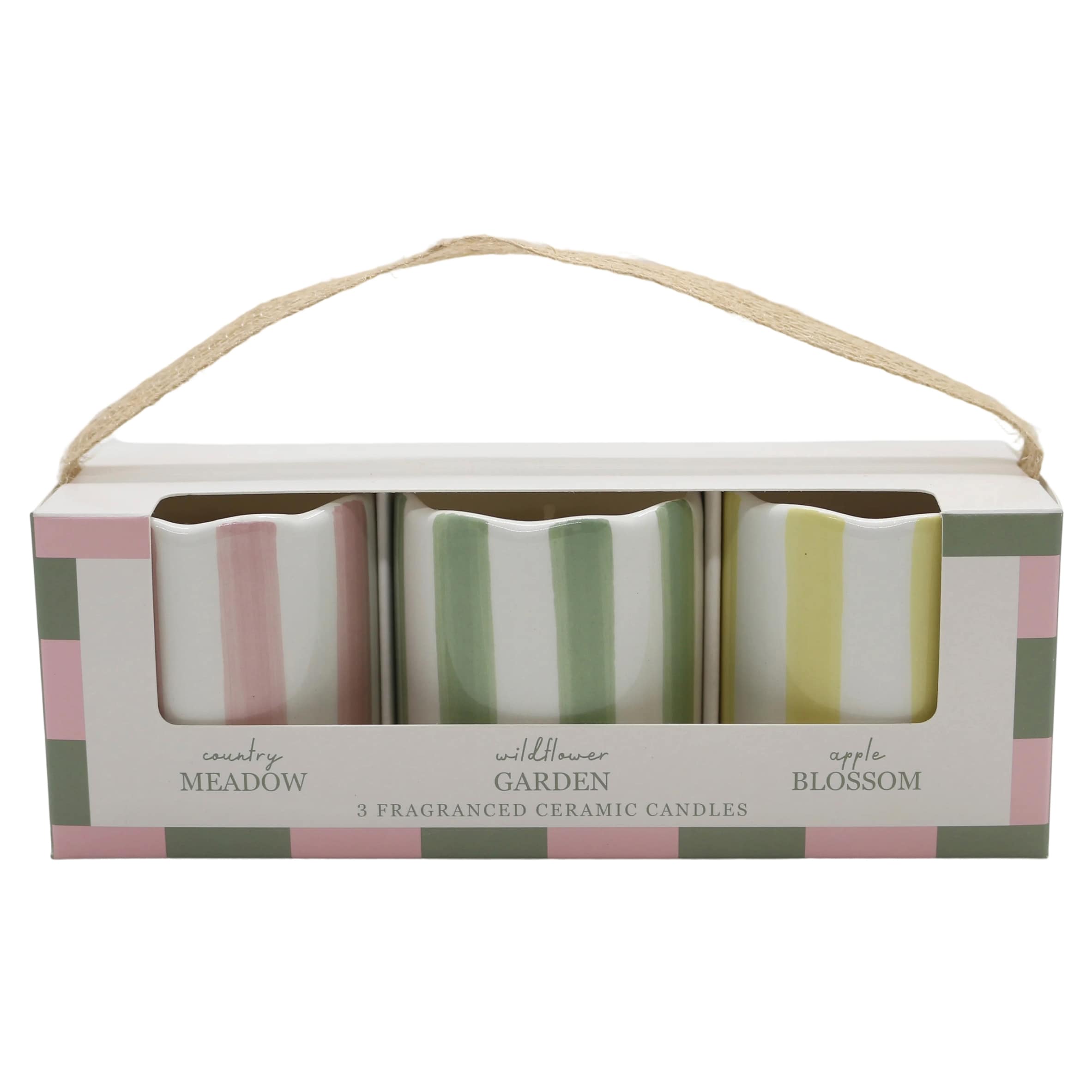 F&F Home Sanctuary Small Ceramic Candle Set 3 Pack x 50g - Tesco Groceries