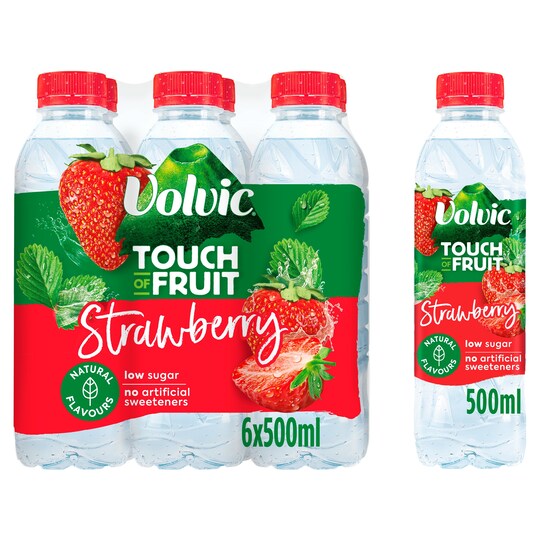 Volvic Touch Of Fruit Strawberry 6X500ml - Tesco Groceries