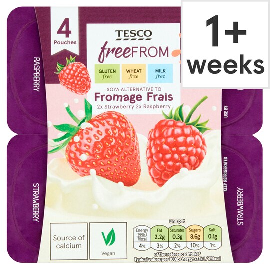 Tesco Free From Raspberry Strawberry Soya Alternative 4X90g - Tesco ...
