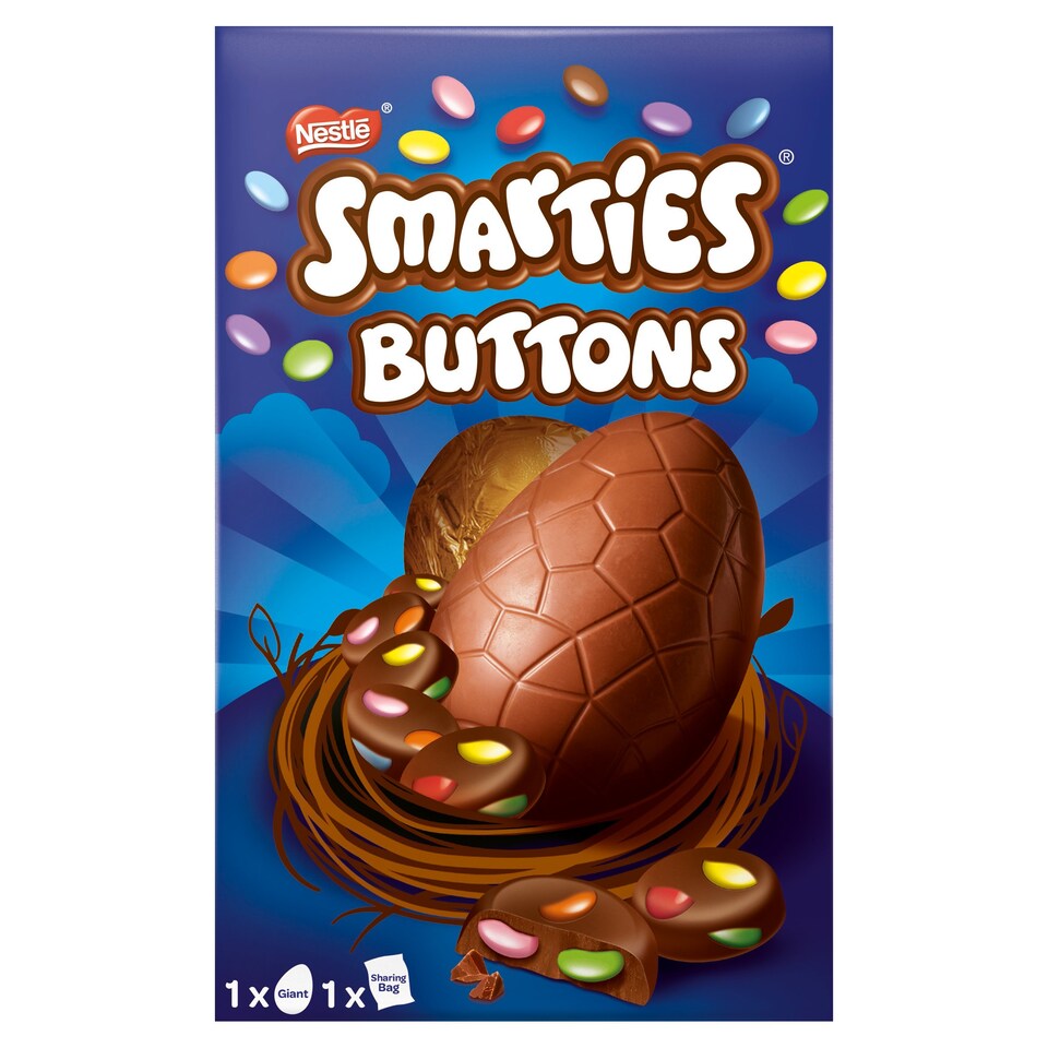 Smarties Buttons Milk Chocolate Easter Egg 290G - Tesco Groceries