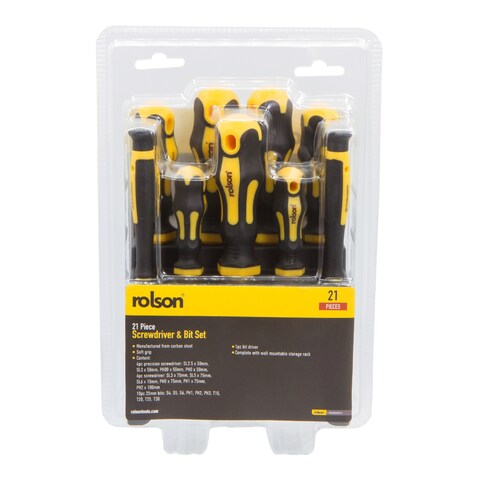 Rolson Screwdriver & Bit Set 21 Piece - Tesco Groceries