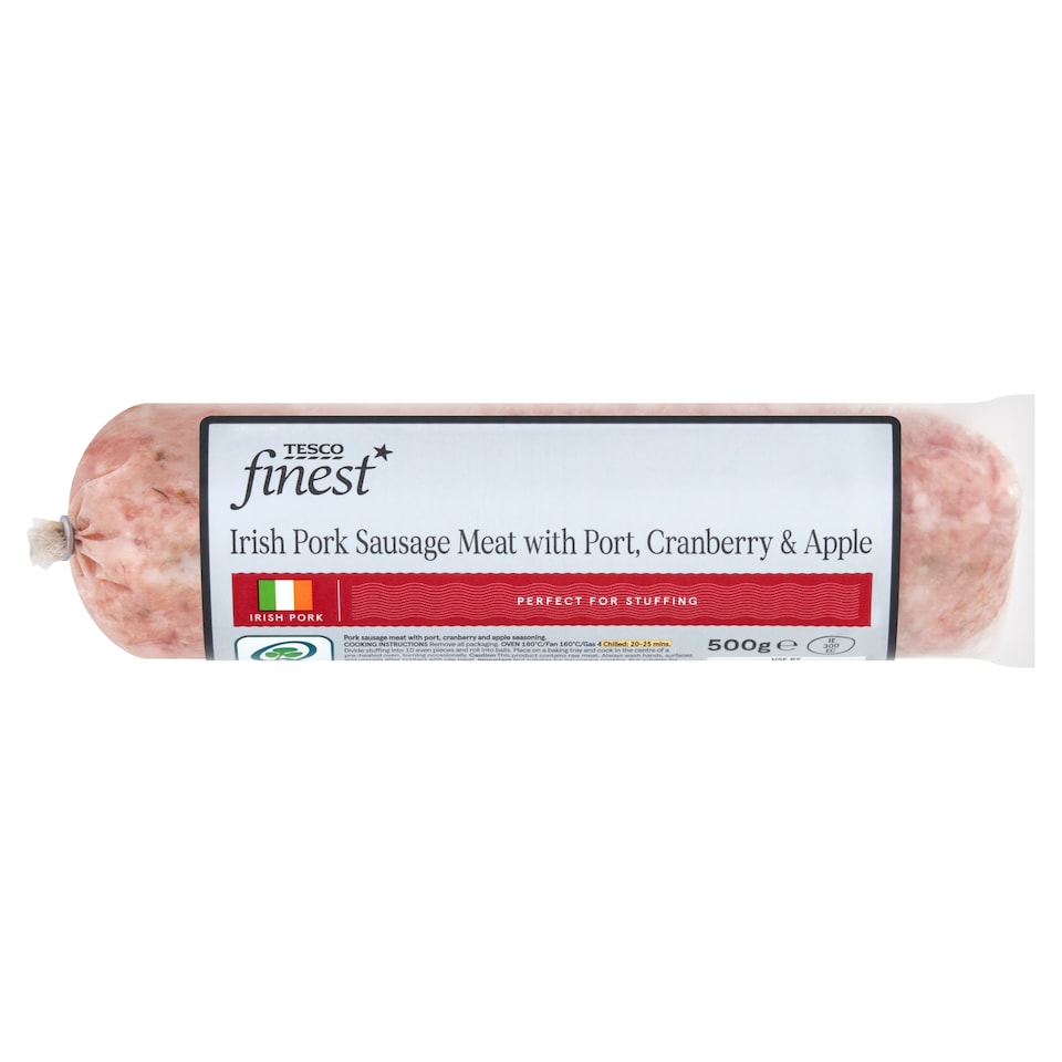 Tesco Finest Irish Pork Sausage Meat with port, cranberry and apple ...