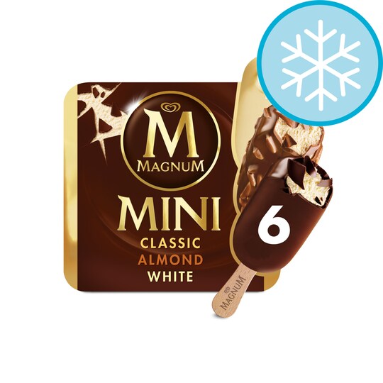 Magnum Mini Classic Almond & White 6 Pack 330Ml - Tesco Groceries