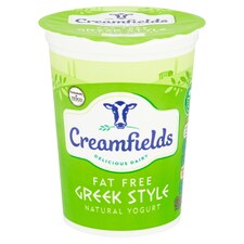 Creamfields Fat Free Greek Style Natural Yogurt 500G - Tesco Groceries