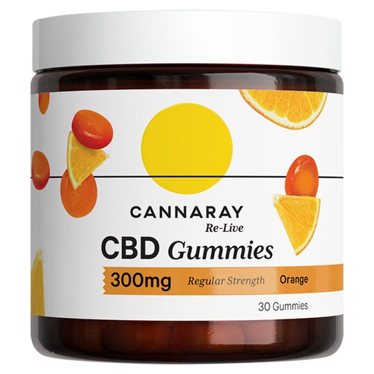 Cannaray Cbd Gummies 300Mg Orange 30 Pack - Tesco Groceries