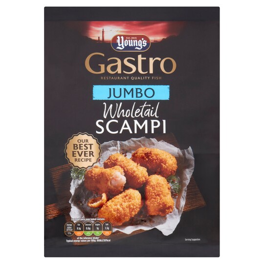 Youngs Gastro Jumbo Wholetail Scampi 230G - Tesco Groceries