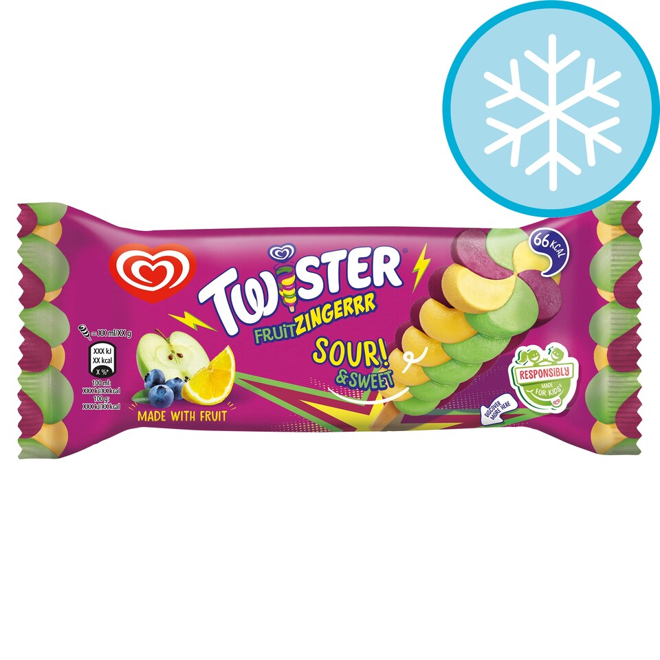 Twister Zinger Sweet & Sour Ice Cream Lolly 70ml - Tesco Groceries