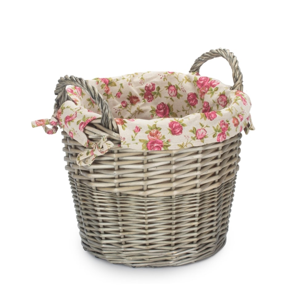 Craft Basket With Garden Rose Lining | Brown | Brown | One Size - Tesco ...