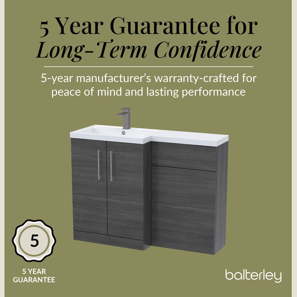 Balterley Left-Hand Bathroom Vanity and WC Unit Combination with Basin ...