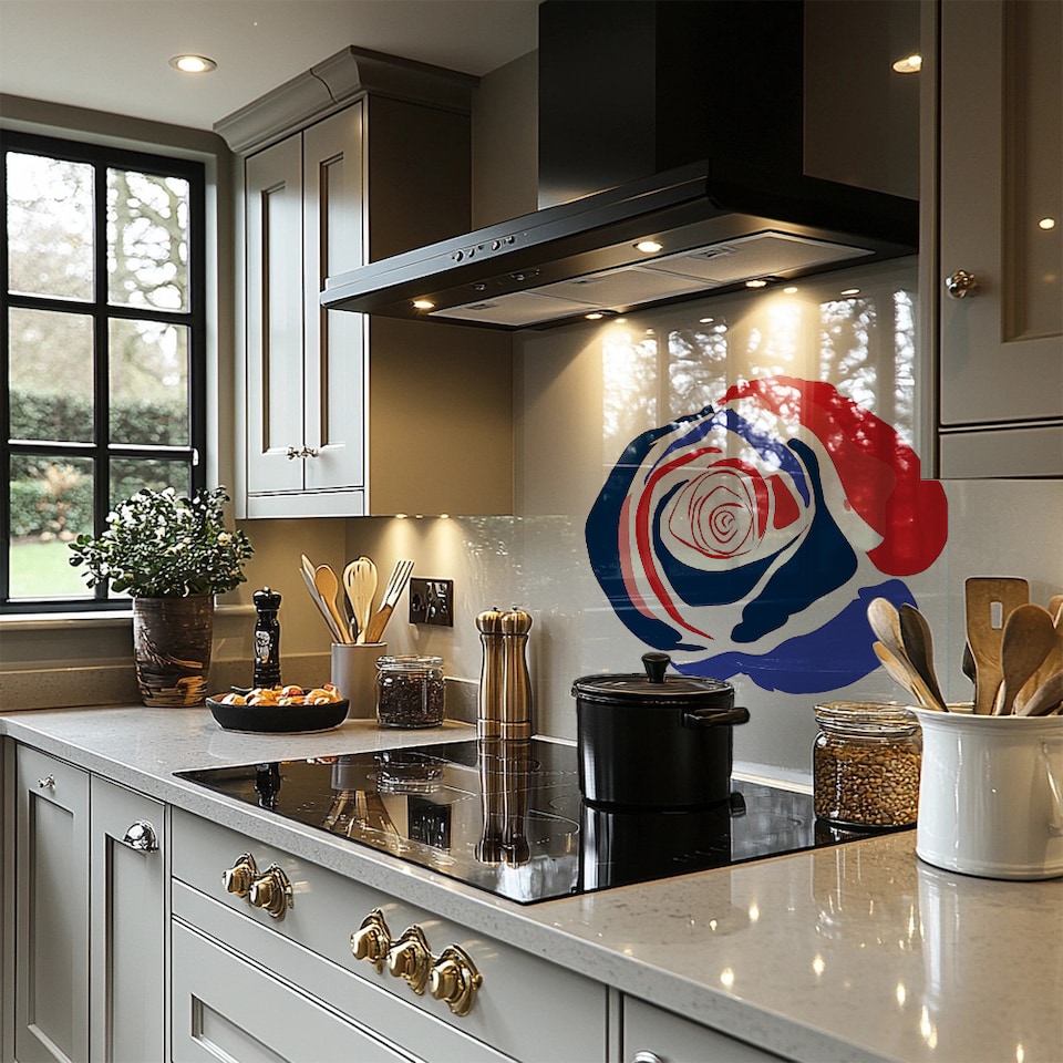 Red & Blue Rose Splash Back | White - Tesco Groceries
