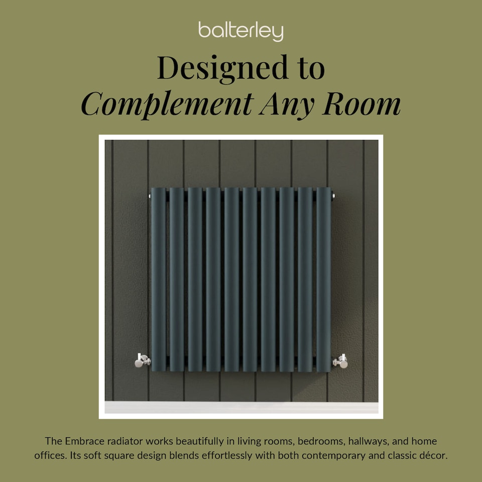 Balterley Embrace Horizontal Single Panel Radiator | Grey | Anthracite ...