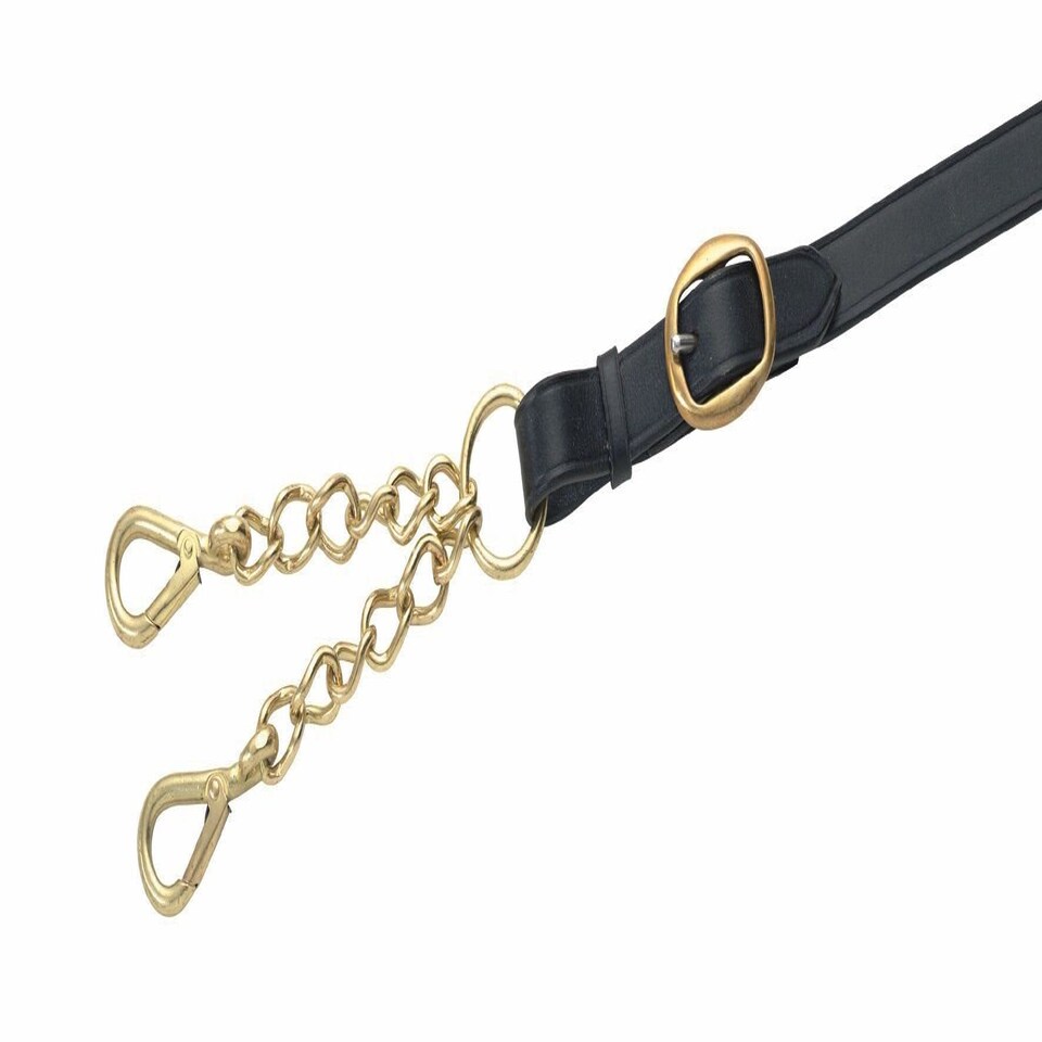 Shires Blenheim Leather Lead Rein Large Newmarket Chain Black | Size ...