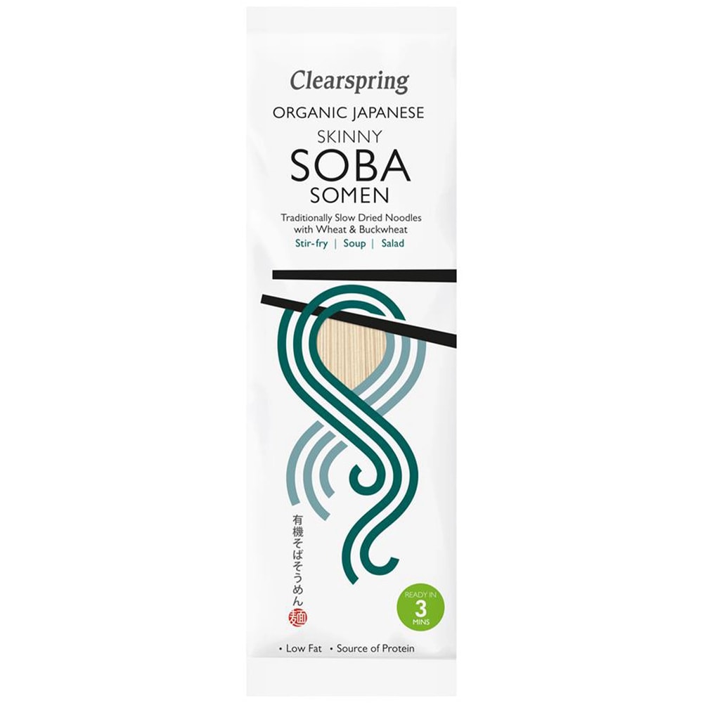 Organic Japanese Skinny Soba Somen Noodles 200g (Clearspring) - Tesco ...