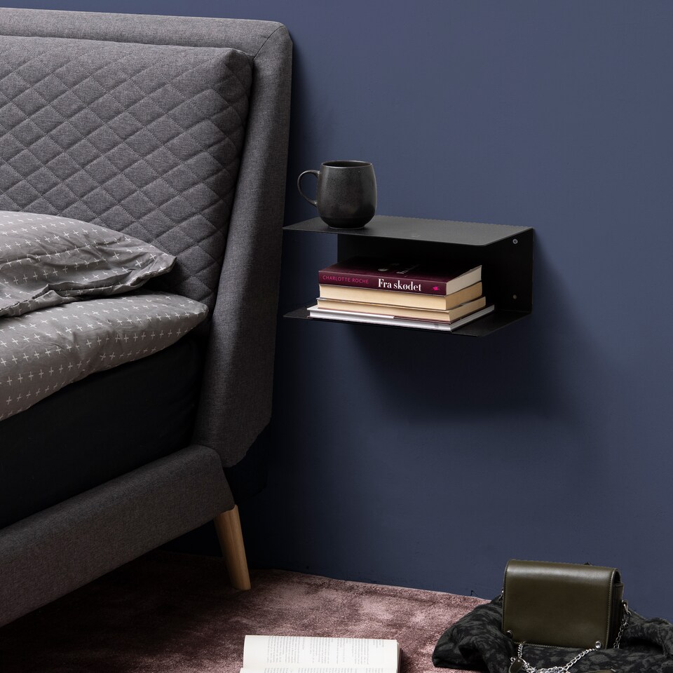 Joliet Wall Shelf in Matt Black - Tesco Groceries