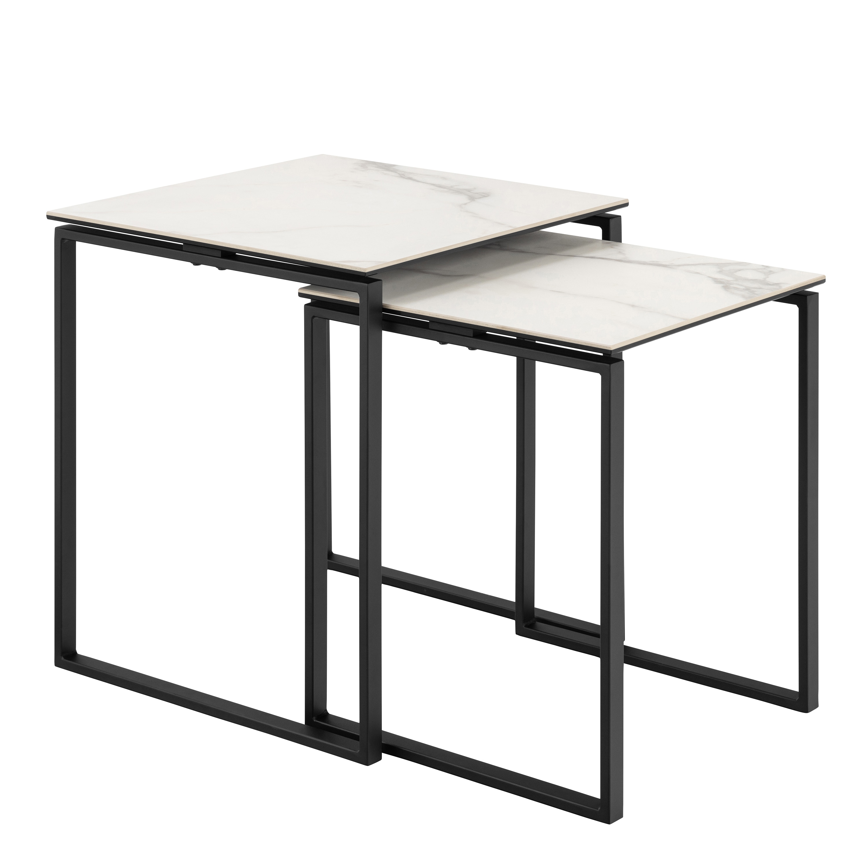 Katrine Square Coffee Table Set in Ceramic White - Tesco Groceries