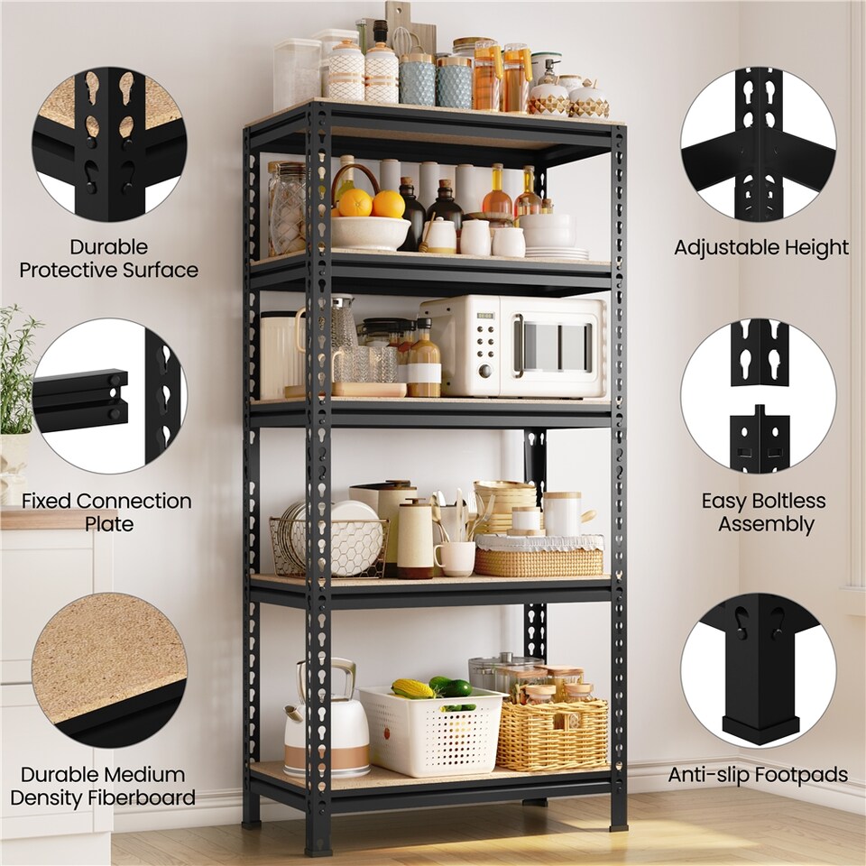 Yaheetech 2pcs Adjustable Metal Utility Shelves Boltless Assembly ...