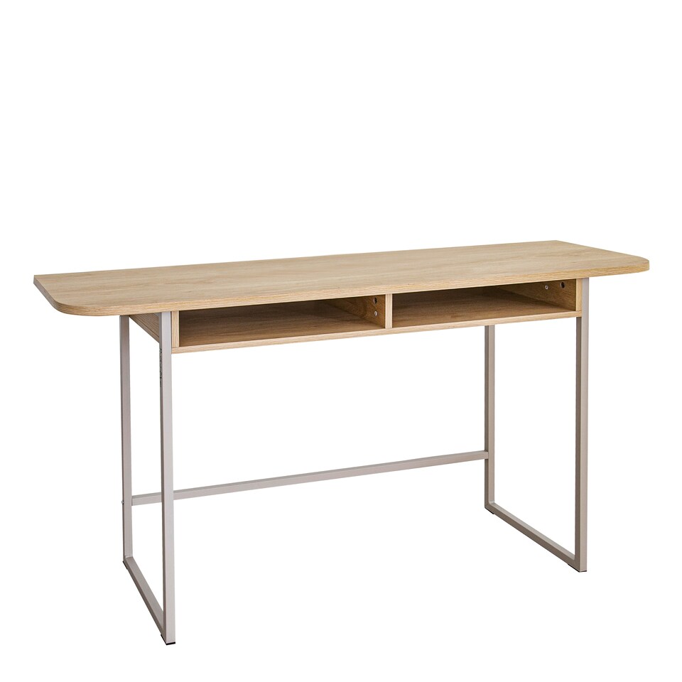 Darlington Console Table With 2 Open Shelves and Oak Top - Tesco Groceries