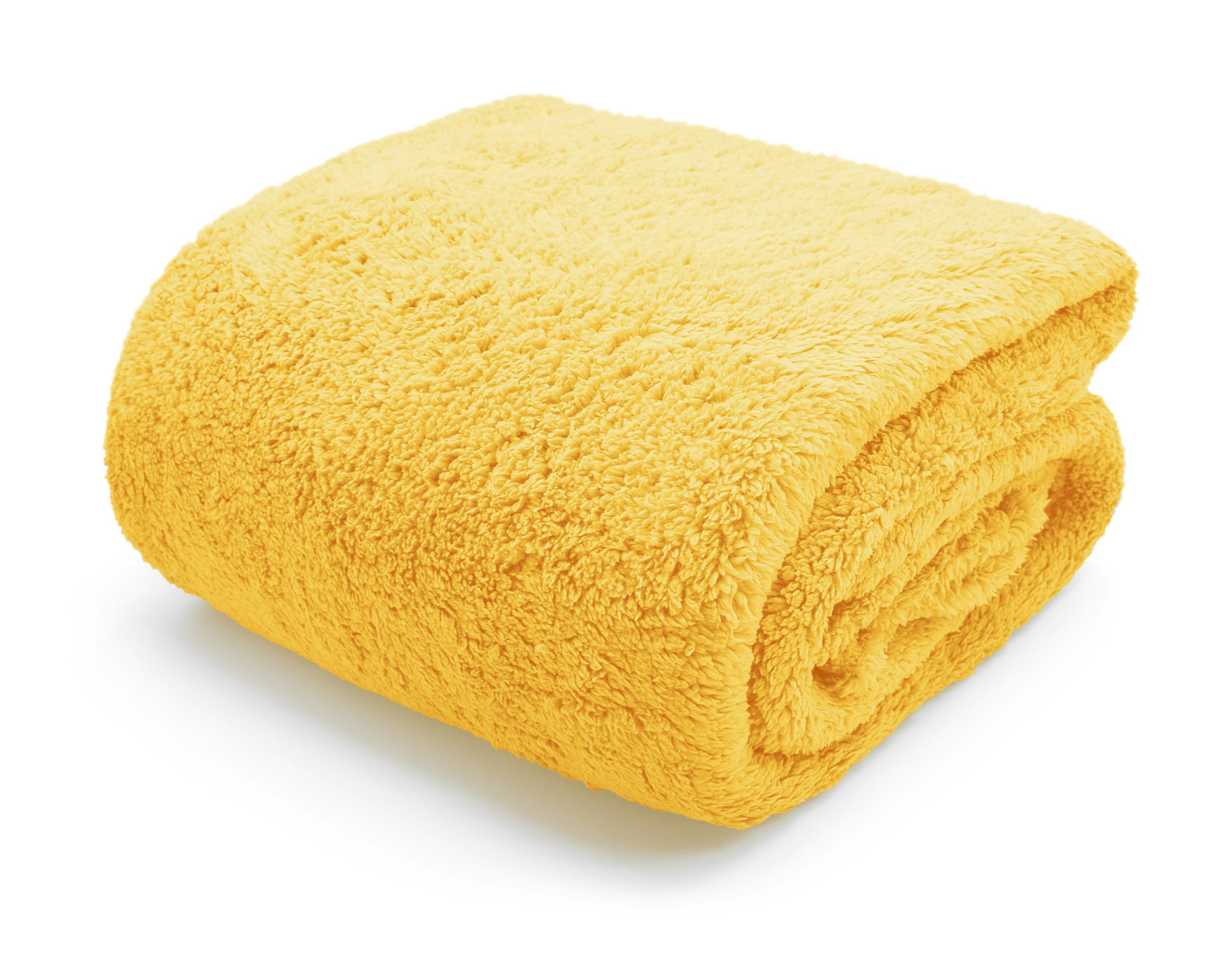 Velosso Plain Teddy Fluffy and Warm Fleece Duvet Cover Set | Yellow ...
