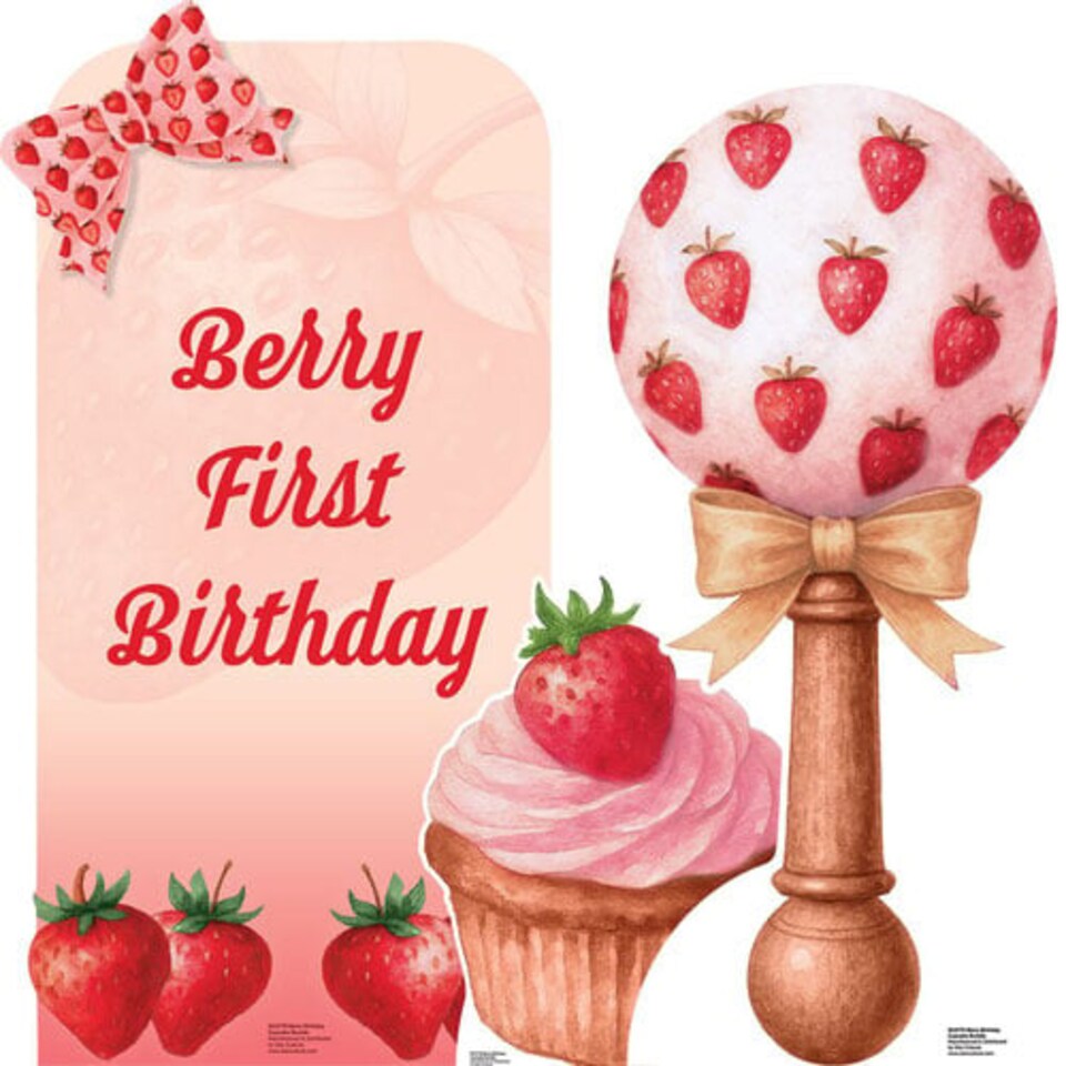 Berry Birthday Cupcake Multi-Functional Star Mini Cardboard Cutouts ...