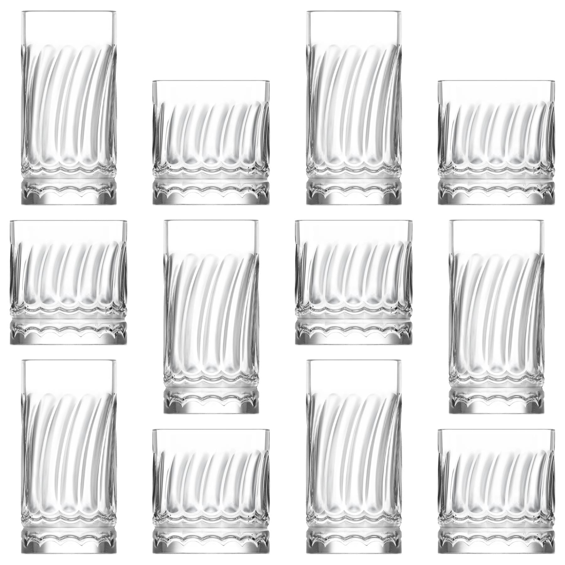 LAV 12 Piece Wave Glassware Set - Tesco Groceries