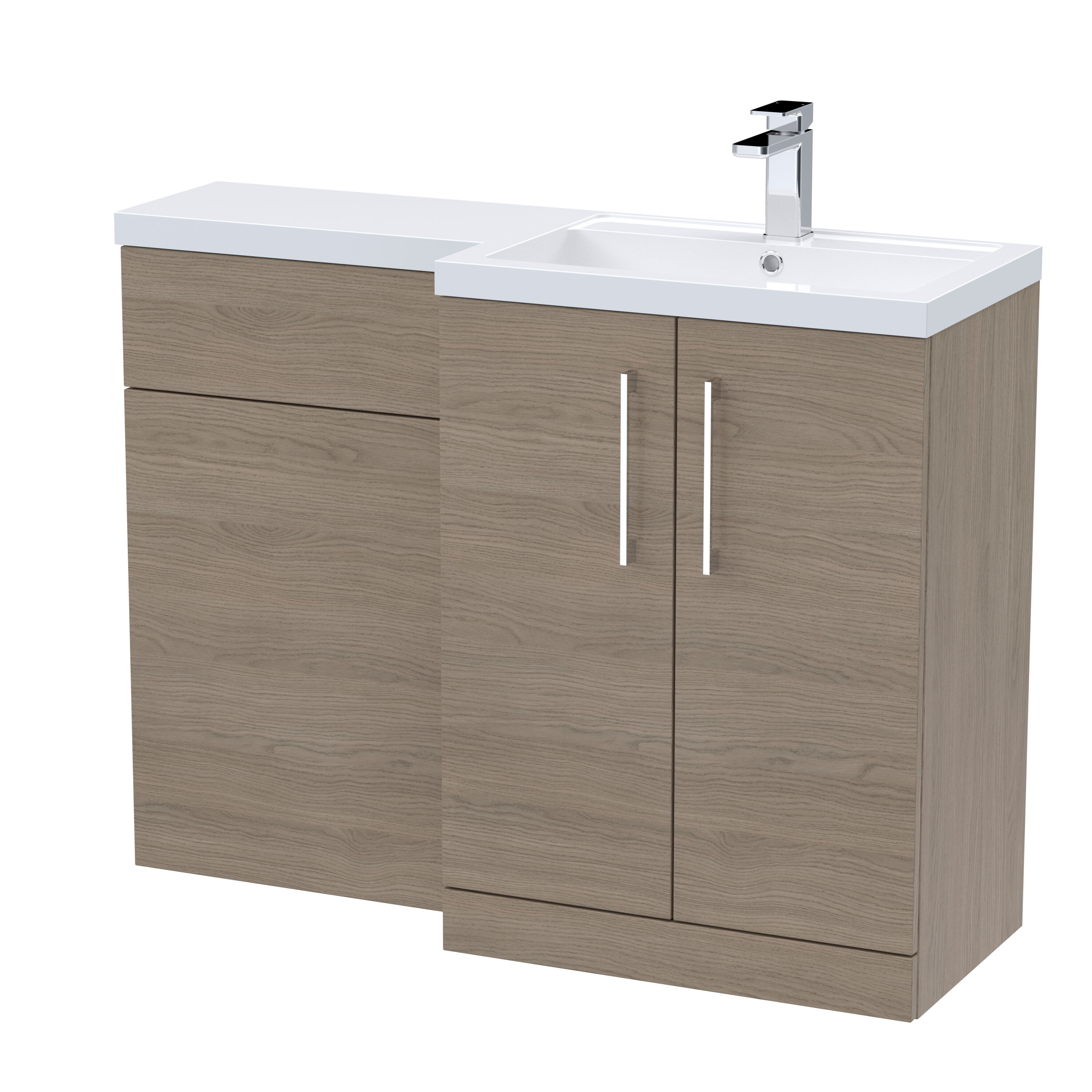 Balterley Right-Hand Bathroom Vanity and WC Unit Combination with Basin ...