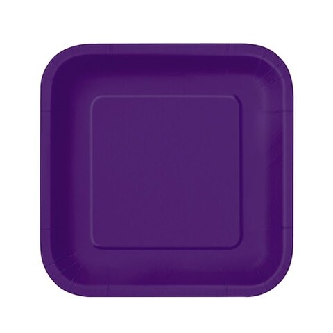 Deep Purple Square Paper Plates 17cm - Pack of 16 - Tesco Groceries