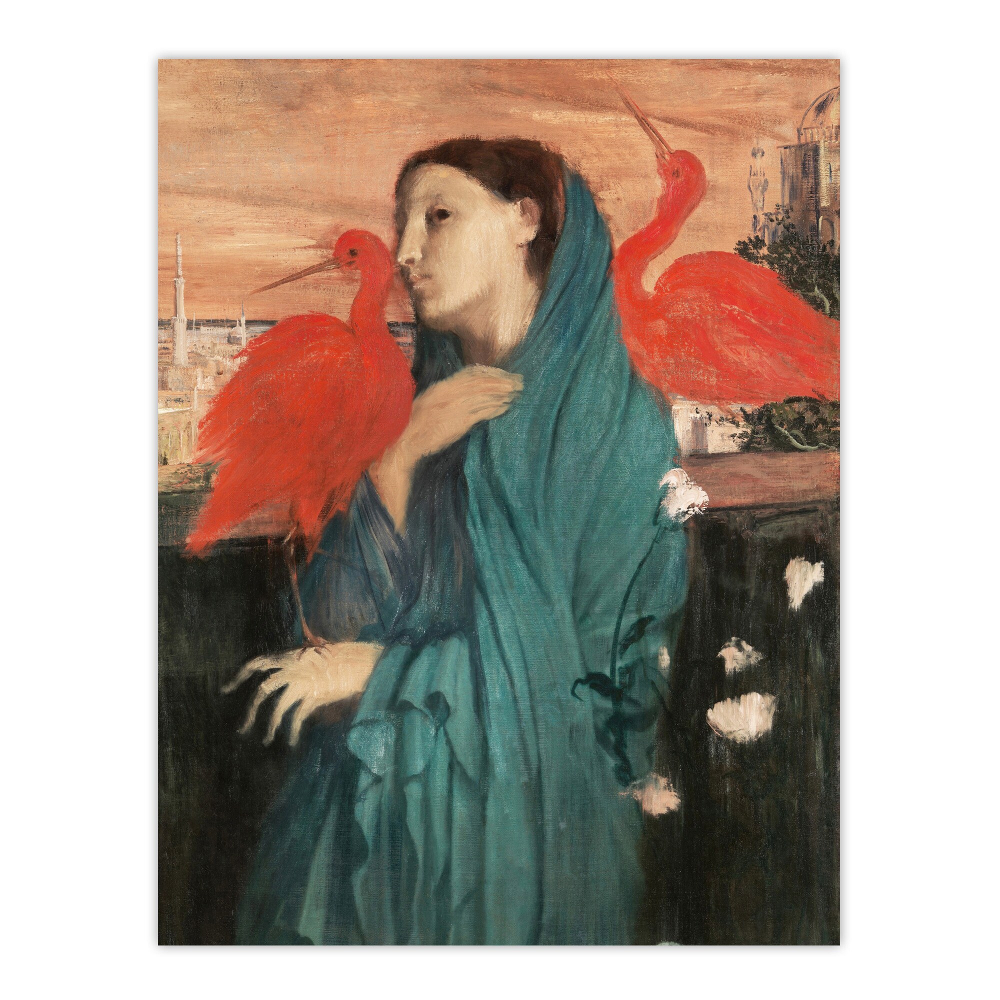 Young Woman with Ibis Birds Edgar Degas Vintage Huge Wall Art Poster ...