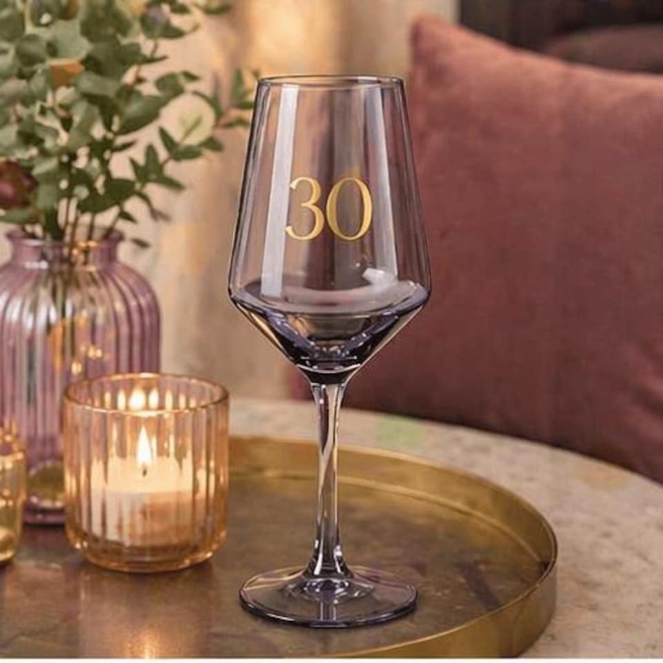 Confetti Design 30th Birthday Wine Glass in Gift Box - Tesco Groceries