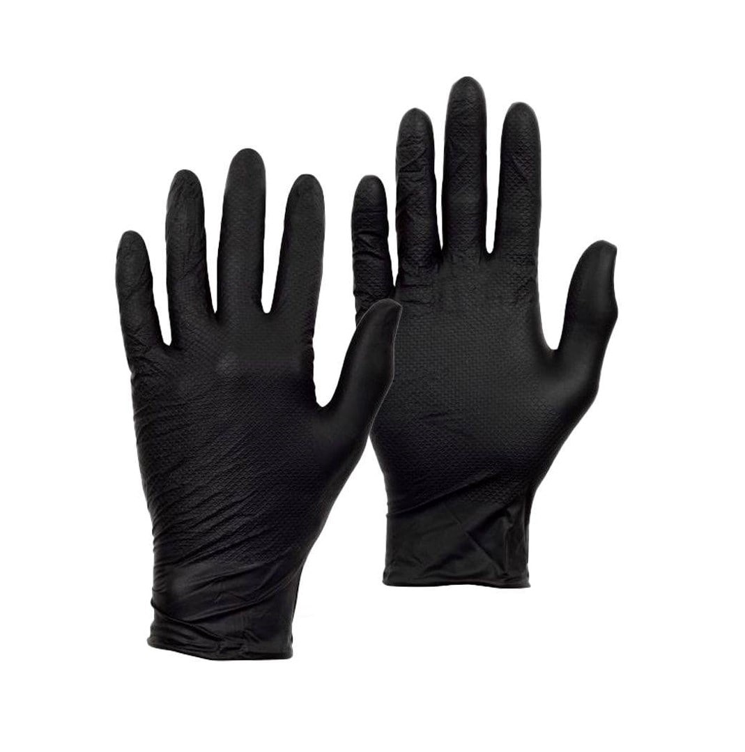 Pegdev 50x Premium Black Nitrile Gloves Powder Free Latex Free Textured ...