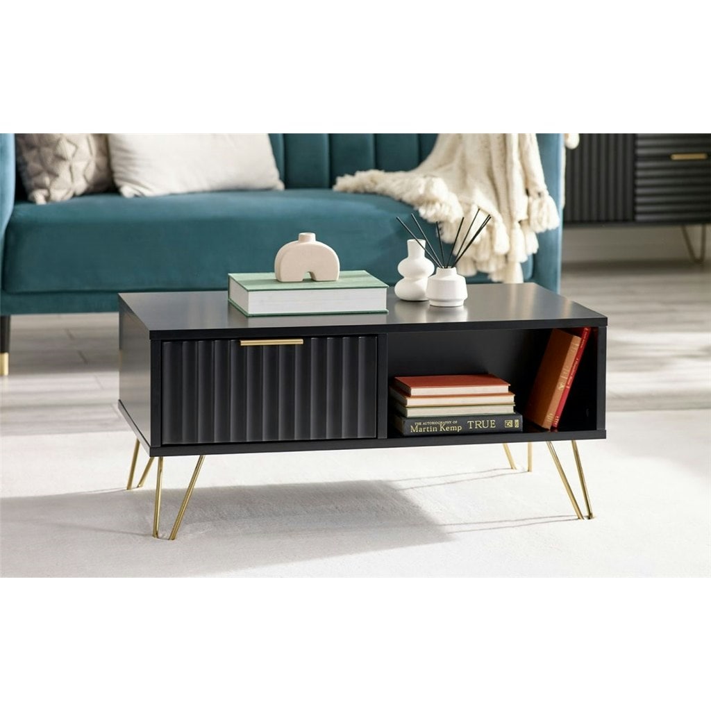 Premium Matte Black Coffee Table | Black | Black - Tesco Groceries