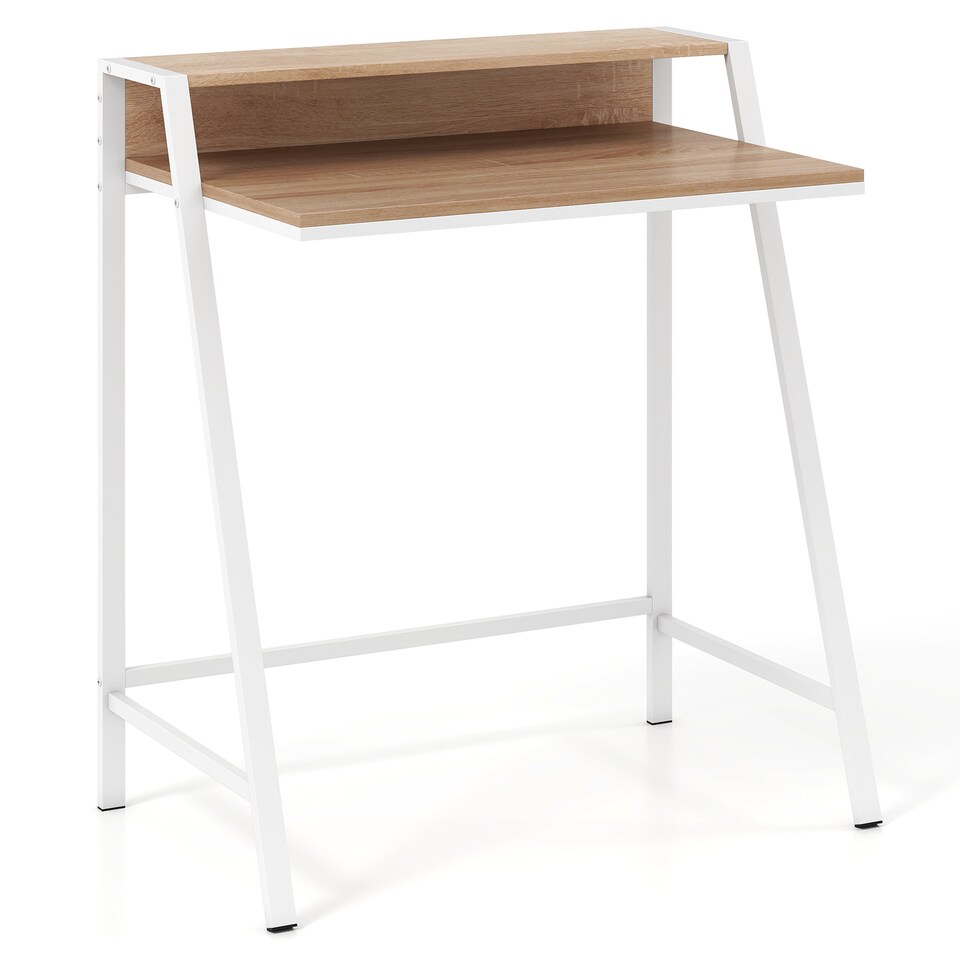 COSTWAY 80 CM Computer Desk with Monitor Stand Yellow - Tesco Groceries