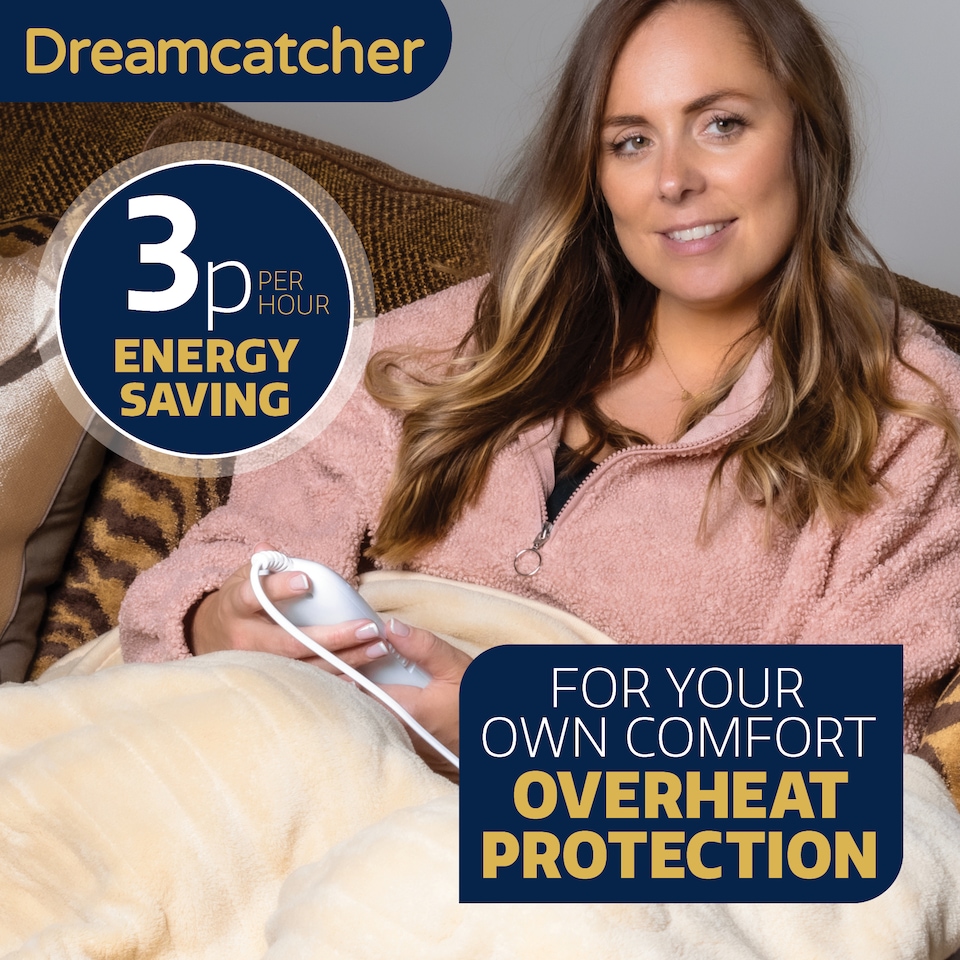Dreamcatcher Electric Throw Heated Double Over Blanket Soft Fleece 9 ...