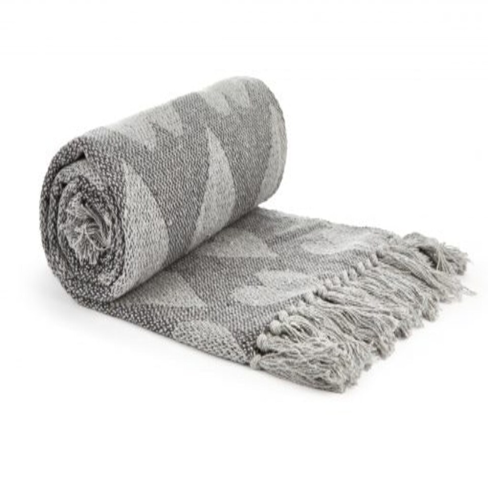 Love Collection Recycled Cotton Throw in Grey Grey | Grey - Tesco Groceries