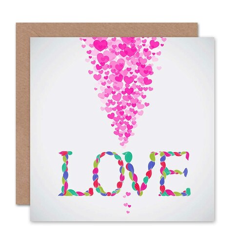 Love Hearts Fountain Anniversary Valentines Day Card - Tesco Groceries