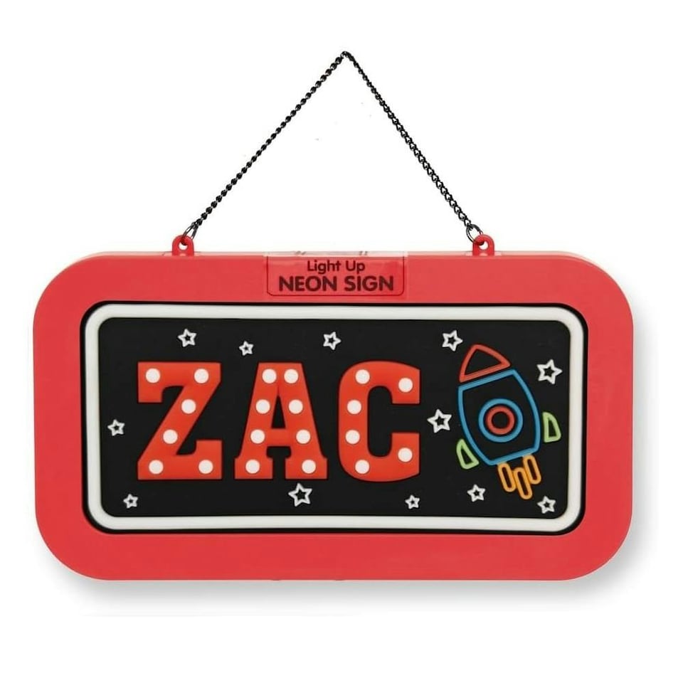 History & Heraldry Light Up Neon Name Sign - Zac - Tesco Groceries