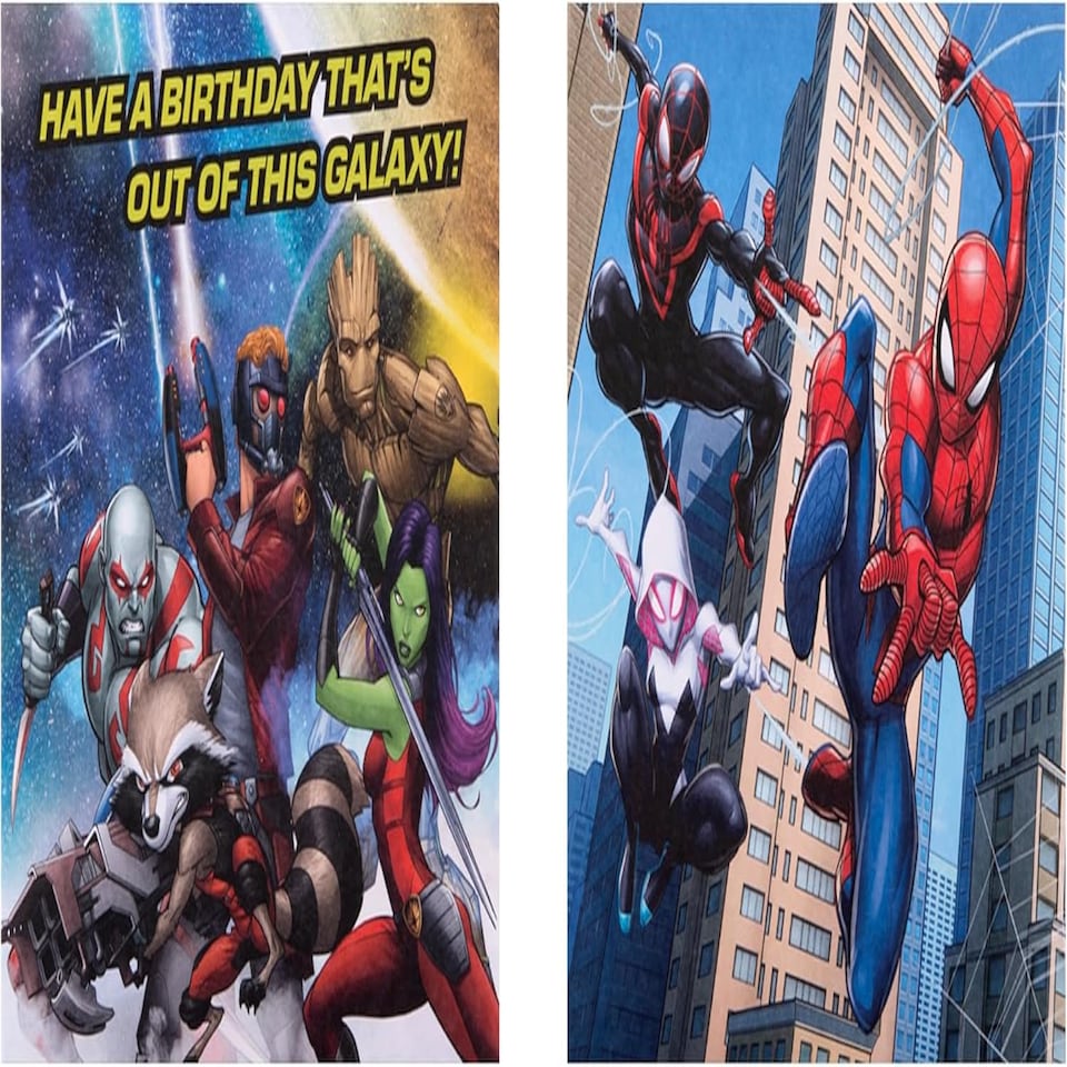 Marvel Comics Pack of 10 in 5 Designs Birthday Cards - Tesco Groceries