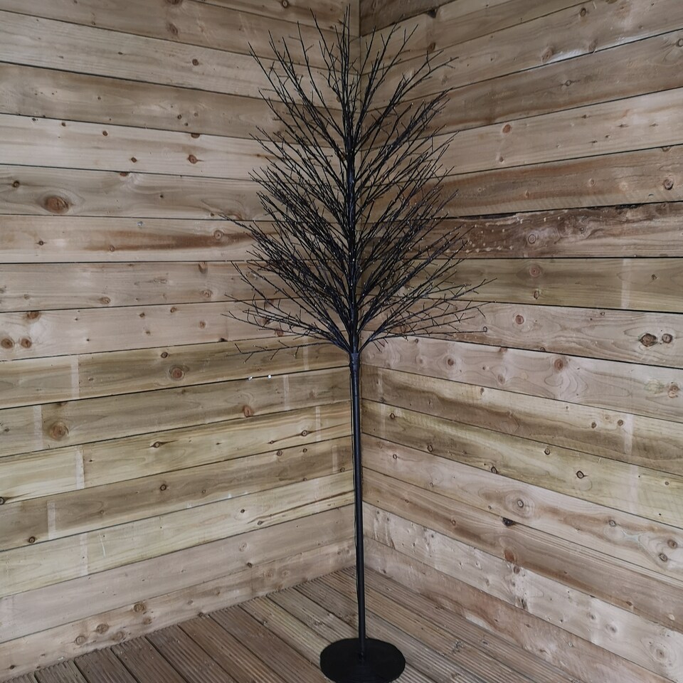 2.1m 7ft Outdoor Black Micro Dot Christmas Blossom Tree with 1300 Warm ...