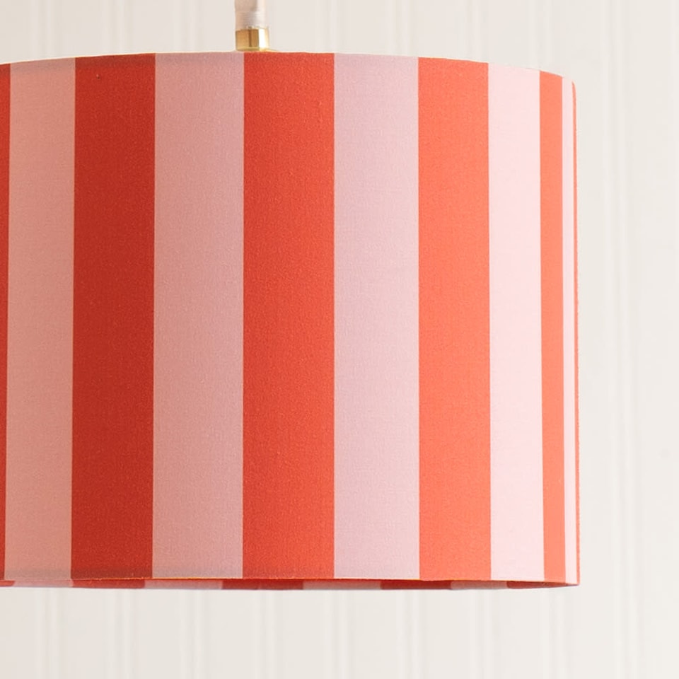 ValueLights Callie Orange & Pink Stripe Small Lamp Shade | Multi ...