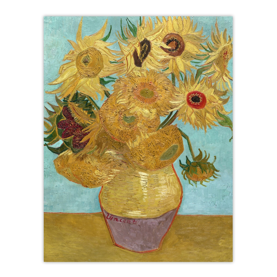 Vase with Twelve Sunflowers Van Gogh Vintage Huge Wall Art Print 18X24 ...