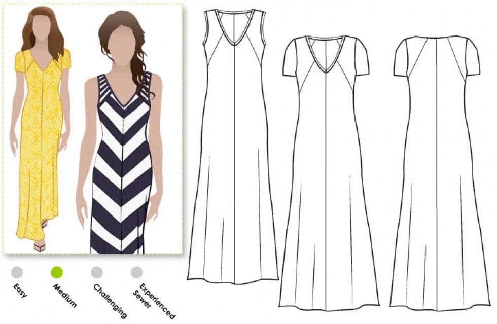 Style Arc Jacinta Dress Paper Sewing Pattern – Women’s Dress, UK Sizes ...