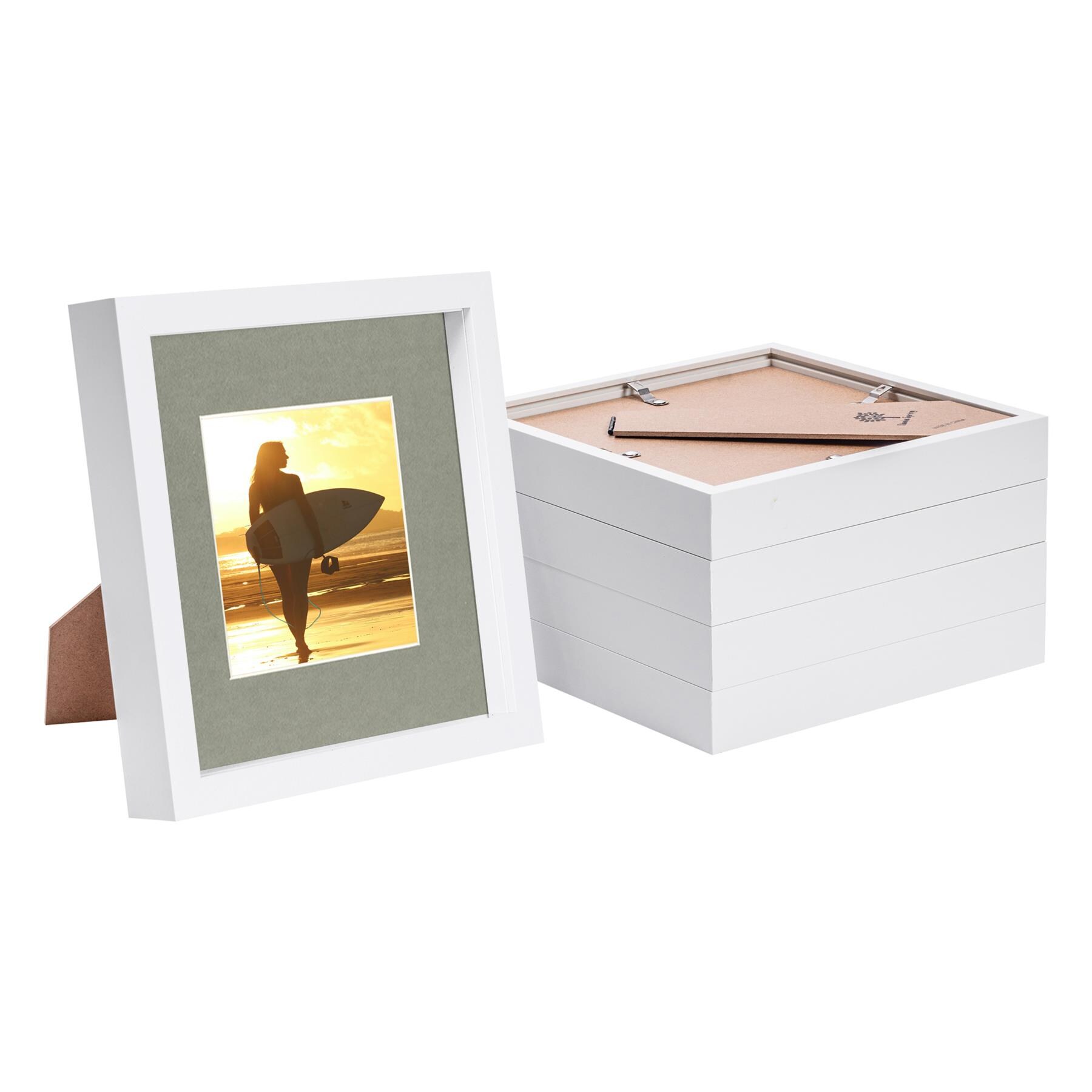 Nicola Spring 8 x 8" Photo Frames - Grey Mount 3D Photo Frame Picture ...