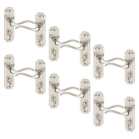 Constance Metal Lever Latch Door Handles Set Rose Internal, External ...