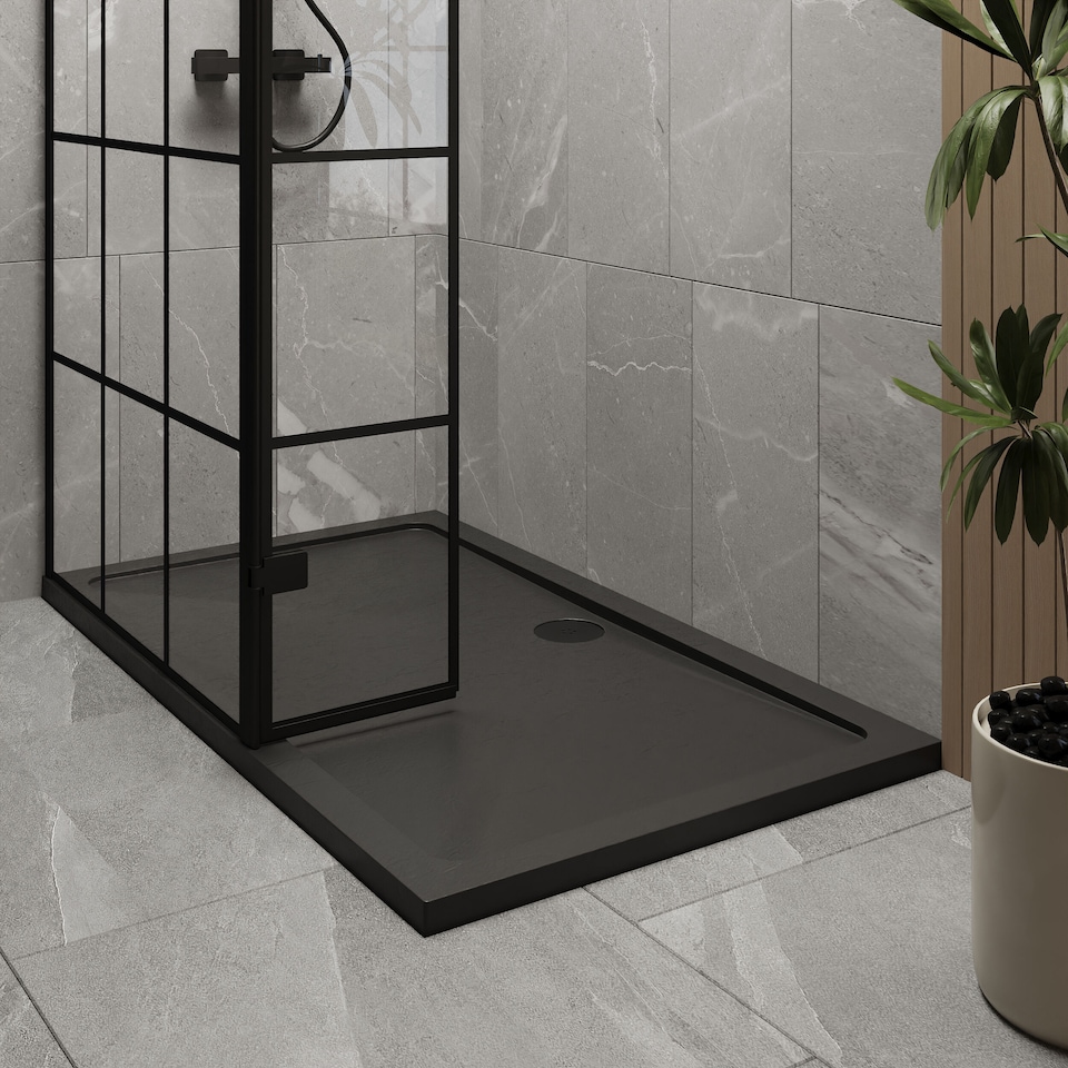 Balterley Glass Walk In Wetroom Screen and Hinged Return Framed Design ...