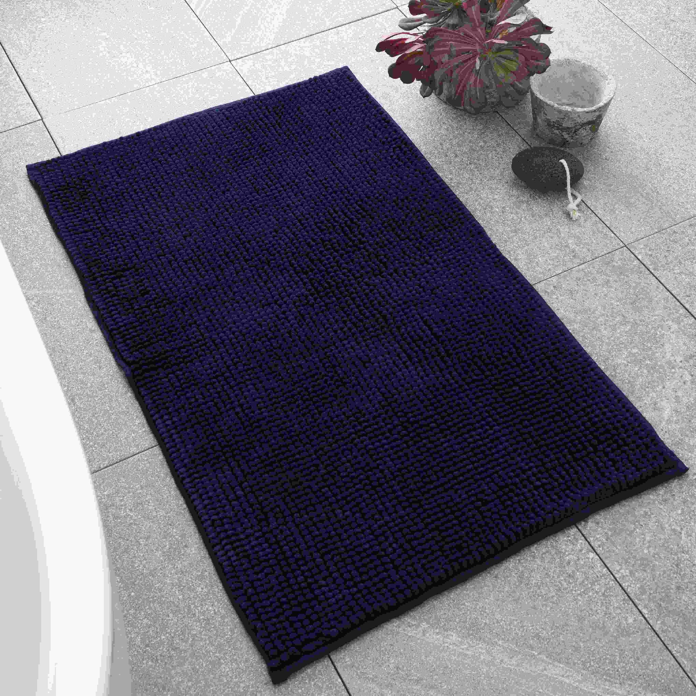 Catherine Lansfield Bobble Bath Mat | Blue | Navy Blue | 50 x 80 cm ...