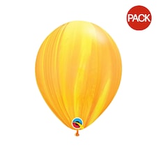 Qualatex Superagate Latex Swirl Balloons (Pack of 25) - Yellow/Orange ...